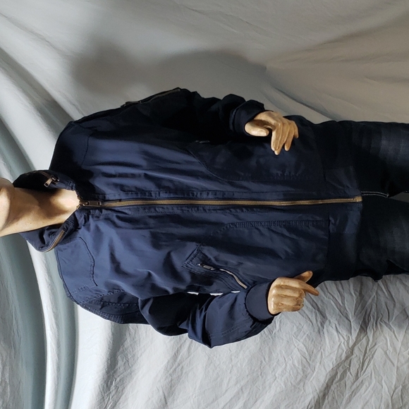 Zara | Jackets & Coats | Mens Zara 2 Tone Navy Blue Jacket With Hidden ...